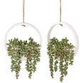 2pcs Artificial Succulents Hanging Plants 12.2'' Fake String of Pearls ...