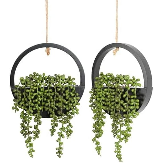 2pcs Artificial Succulents Hanging Plants 20.1'' Fake String of Pearls ...