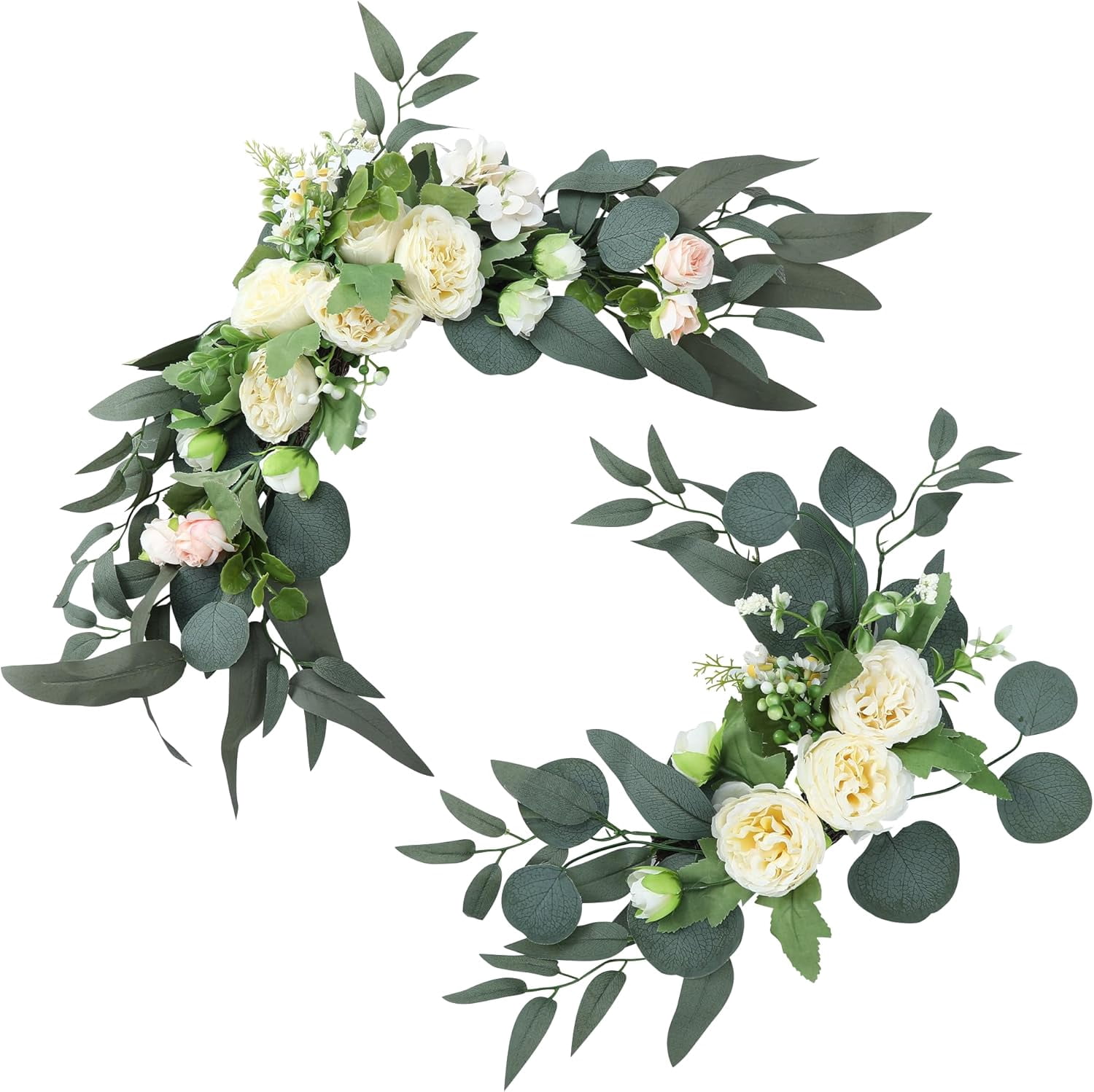 2pcs Artificial Wedding Arch Flowers for Wedding Sign Floral Swag Dusty ...