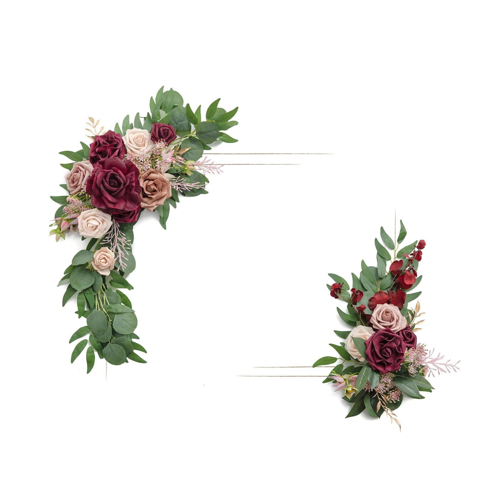 2pcs Artificial Welcome Sign Swag Wedding Arch Flowers Decorations ...