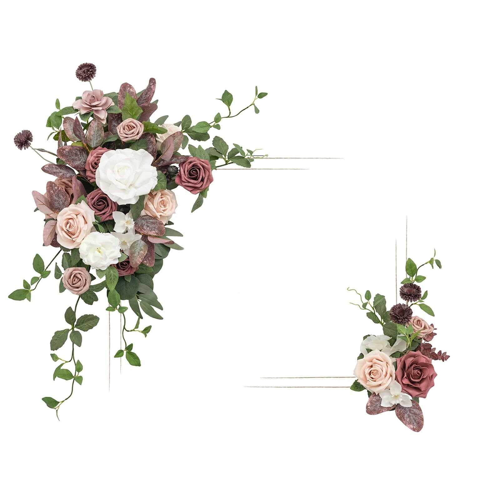 2pcs Artificial Welcome Sign Swag Wedding Arch Flowers Decorations ...