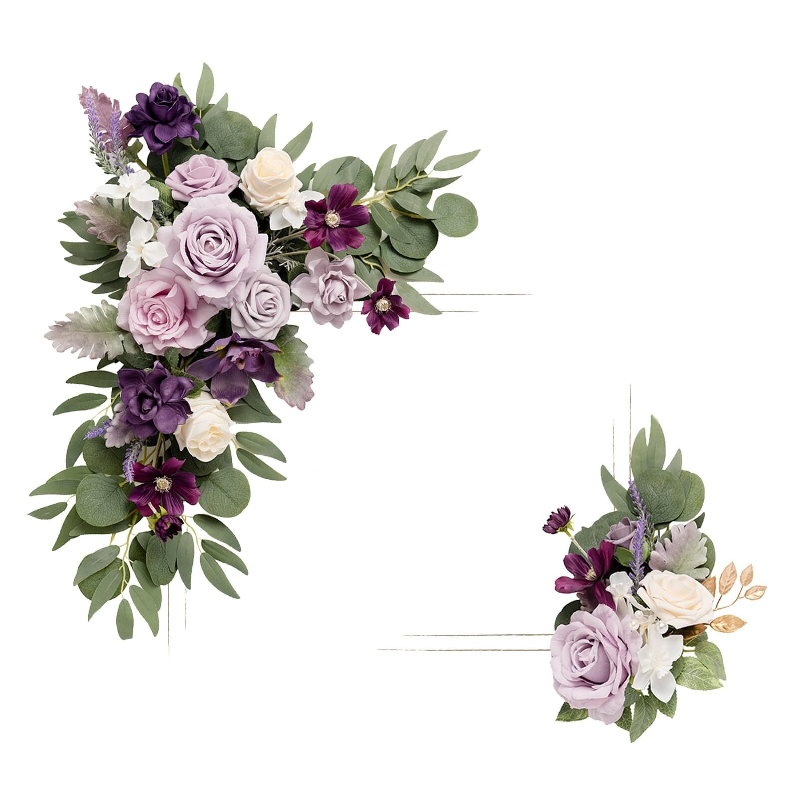 2pcs Artificial Welcome Sign Swag Wedding Arch Flowers Decorations ...