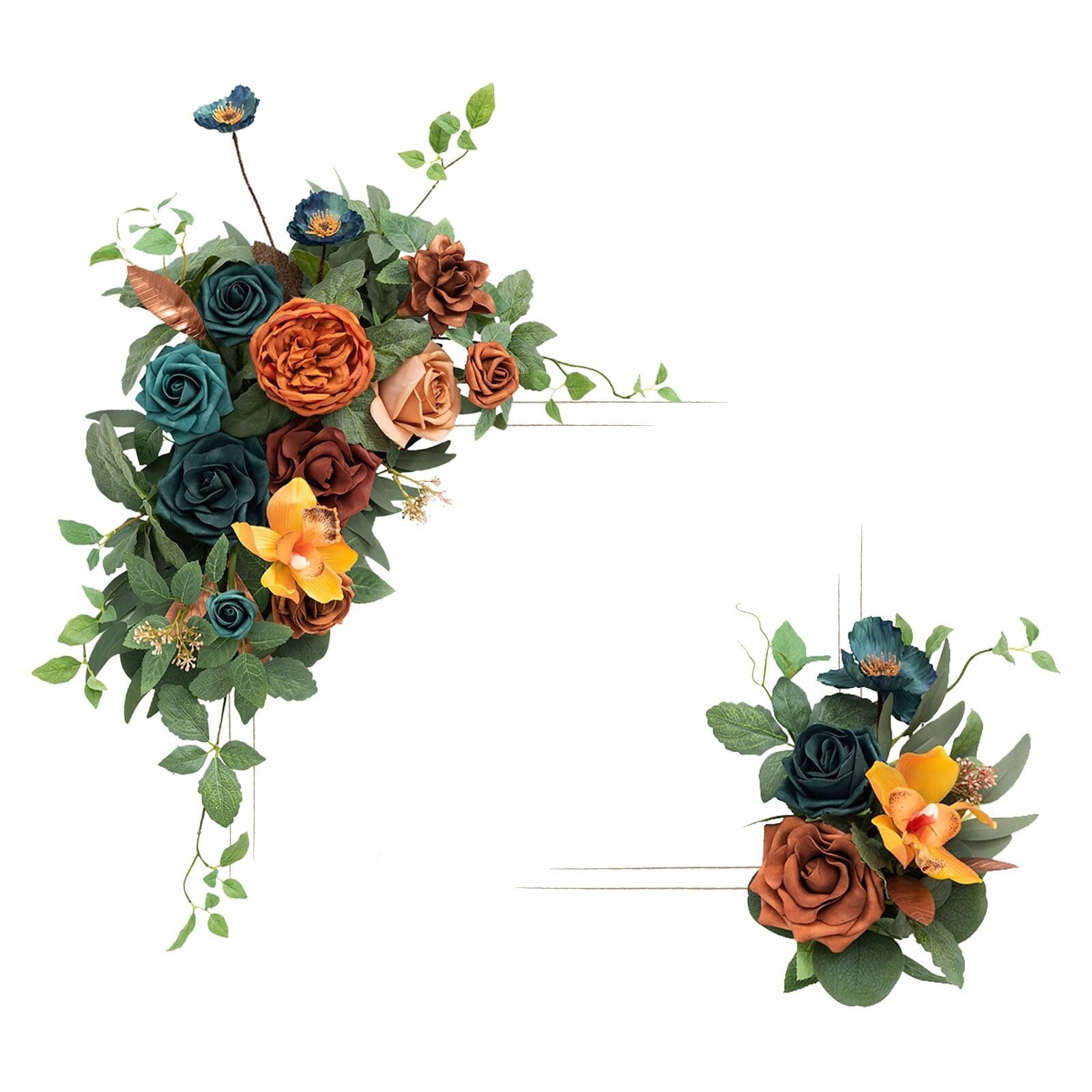 2pcs Artificial Welcome Sign Swag Wedding Arch Flowers Decorations ...