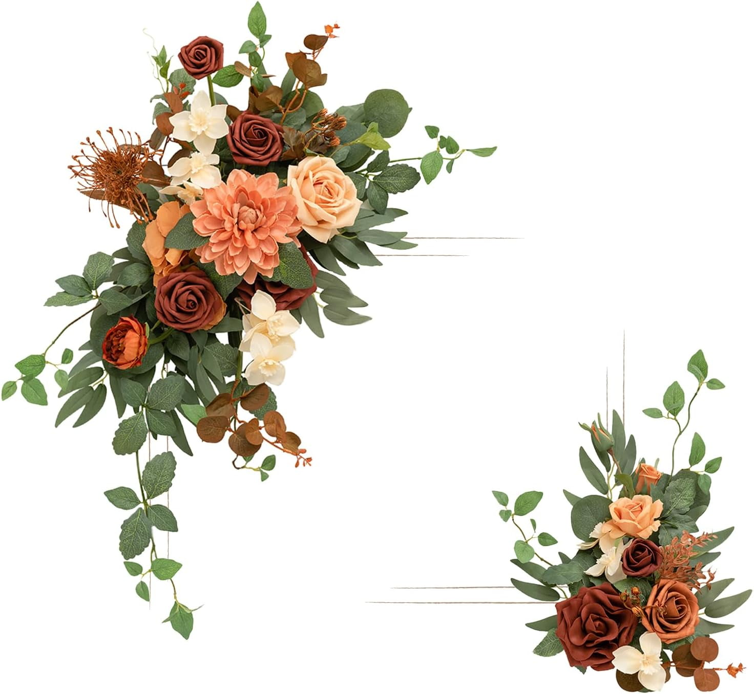 2pcs Artificial Welcome Sign Swag Wedding Arch Flowers Decorations ...