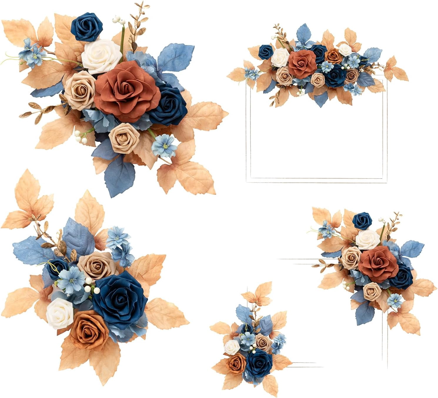 2pcs Autumn Wedding Fake Floral Swag Welcome Sign Flowers Backdrop ...