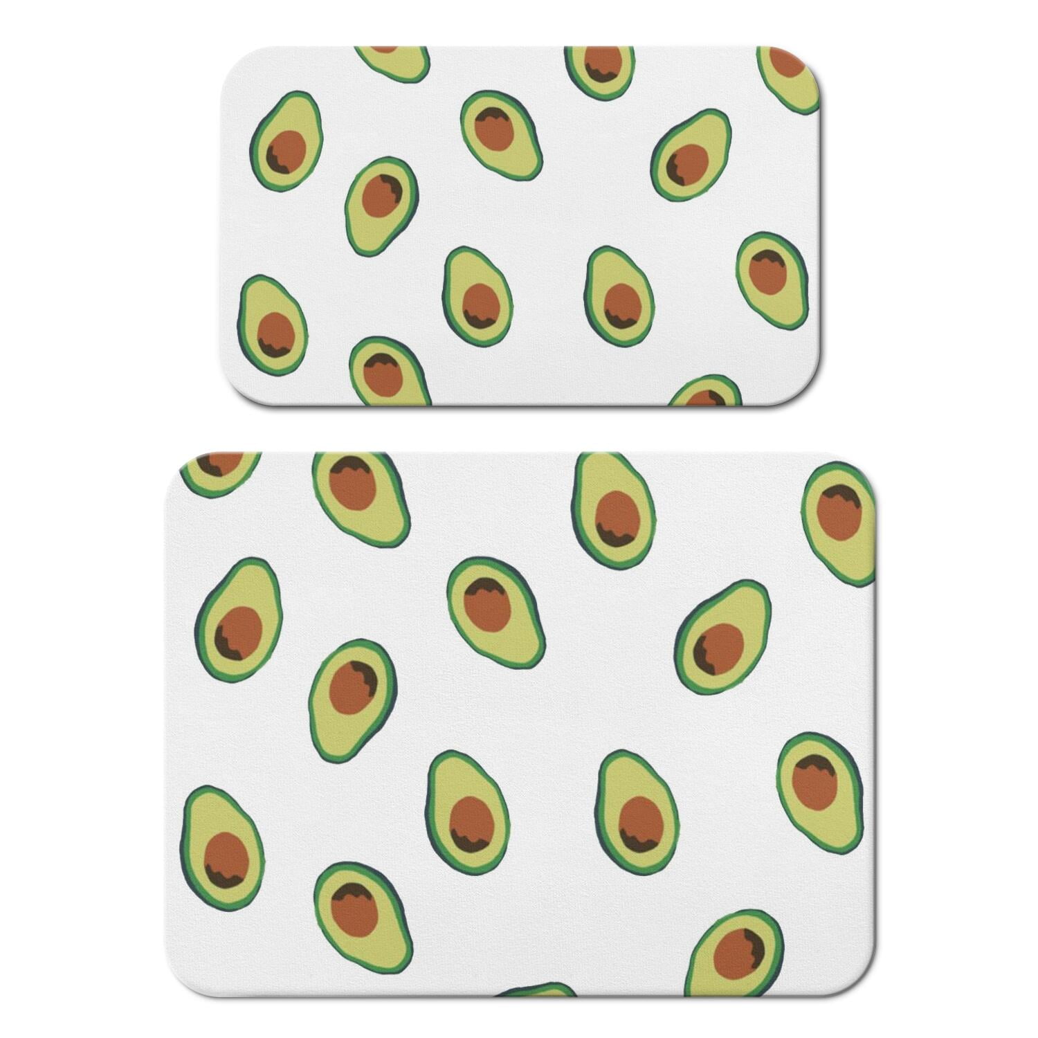 2pcs Avocado Print Coffee Maker Mat Set, Cute Kawaii Non-Slip Absorbent ...