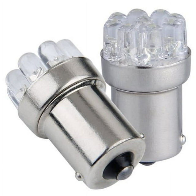 2pcs BA15S P21W 1156 382 G18 DC12V 9-LED White LED Car Tail Brake Turn ...