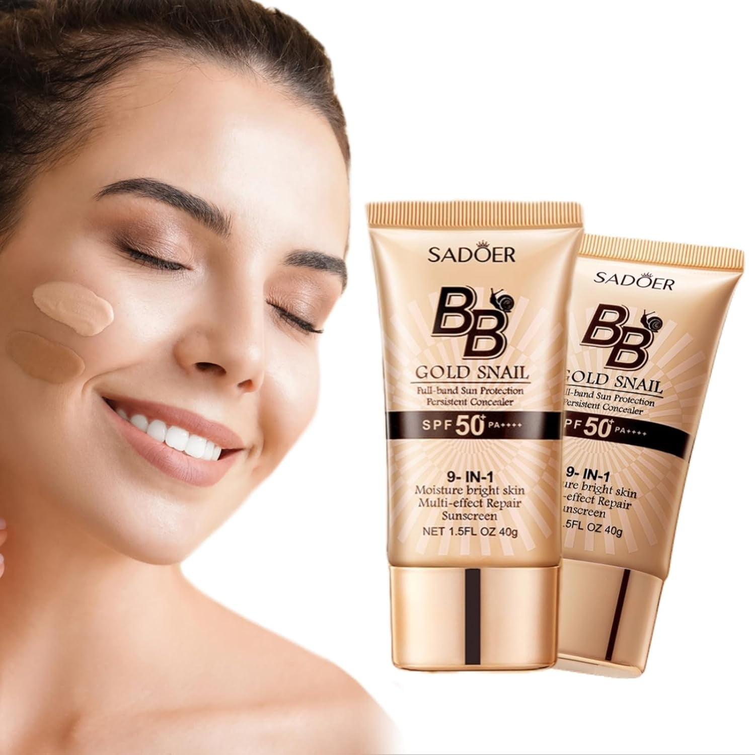2pcs BB Cream with SPF 50, 9 in 1 BB Cream Sunscreen SPF 50 Korean ...