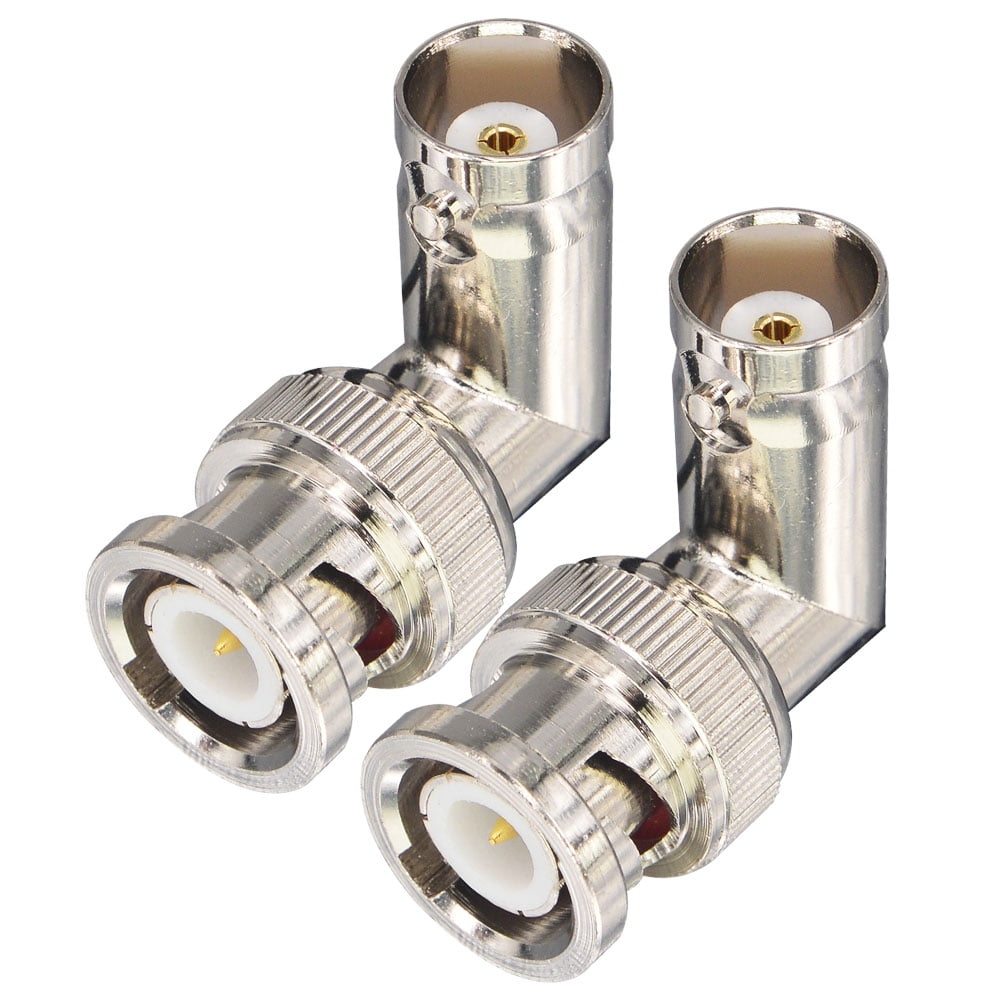2pcs BNC Right Angle Adapter BNC Male to Female Elbow Right Angle 90 Degree Adapter 50 Ohm for ...