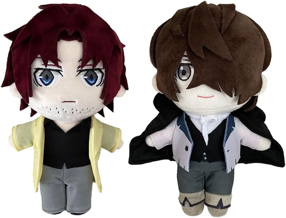 2pcs BSD Soft Figure Oda Sakunosuke and Edgar Allan Poe Throw Pillow ...