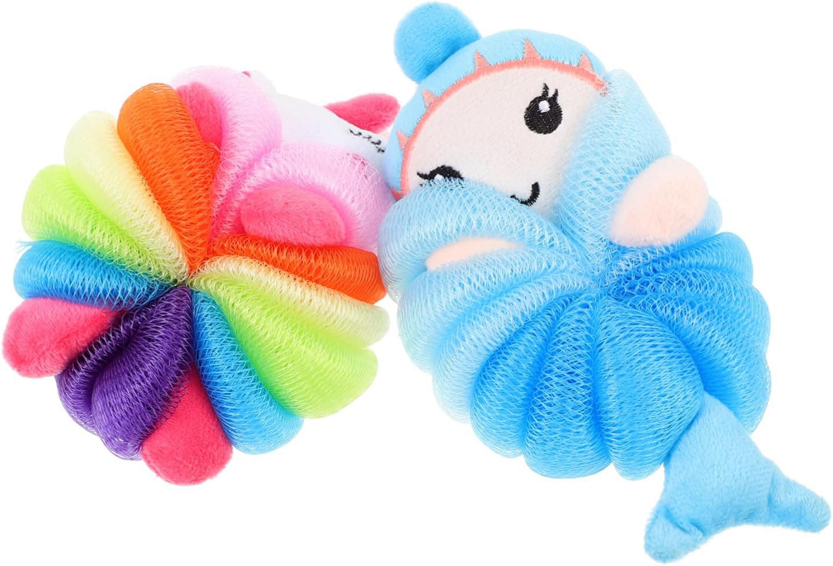 2pcs Baby Loofah Loofahs Balls Bath Mesh Pouf Cute Wash Puff Mesh Bath ...