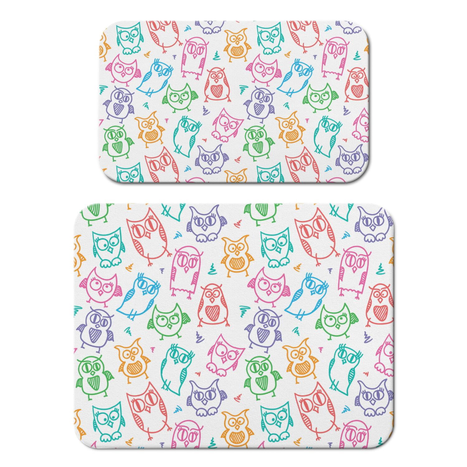 2pcs Baby Owl Coffee Station Mats - Cute Watercolor Owl Art, Eco ...