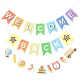 2pcs Back-to-school Party Pull Flags Welcome Back Banners Welcome Back ...