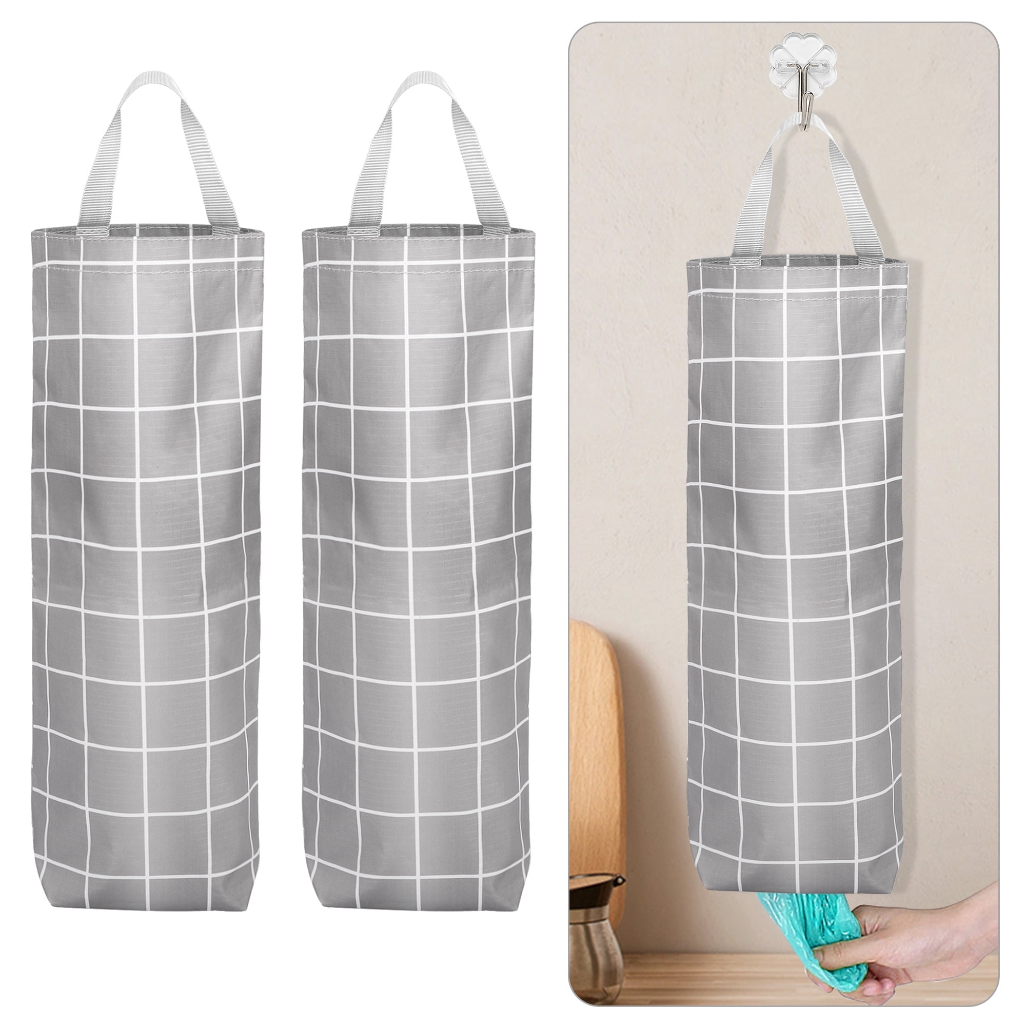 2pcs Plastic Bag Holder Dispensers, TSV Grocery Bag Holder, Hanging ...
