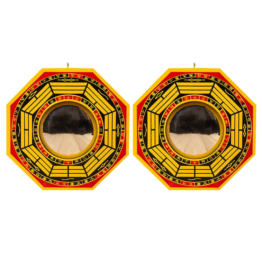 2pcs Bagua Mirror Pendants Feng Shui Convex Mirrors Chinese Style Bagua ...
