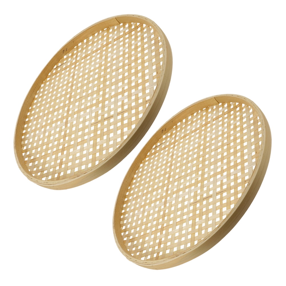 2pcs Bamboo Weaving Sieve Basket Multipurpose Bamboo Sieve Practical ...