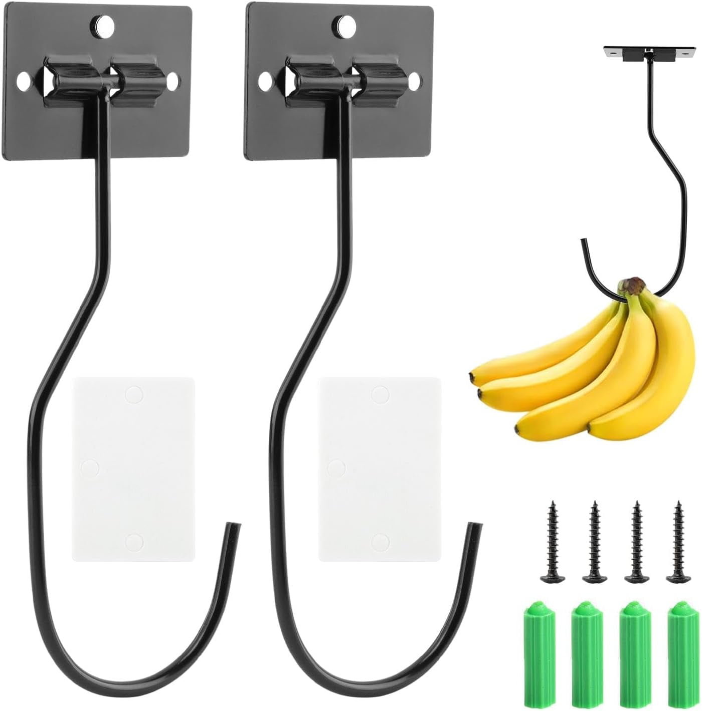 2pcs Banana Holder Under Cabinet,Folding Banana Hanger Hook,Self ...