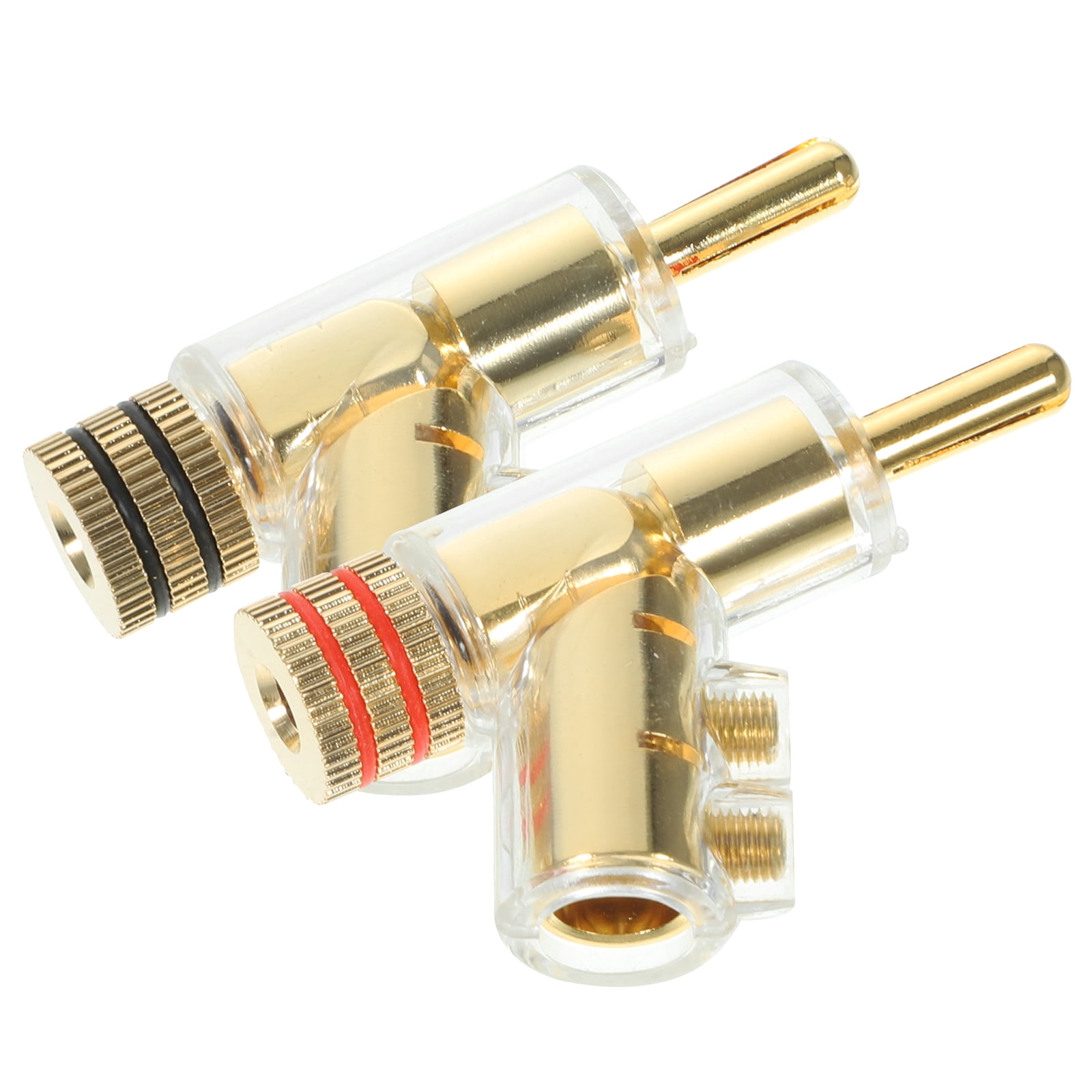 2pcs Banana Plug For Speaker Wire Right Angle Plug Adapter For Sound ...