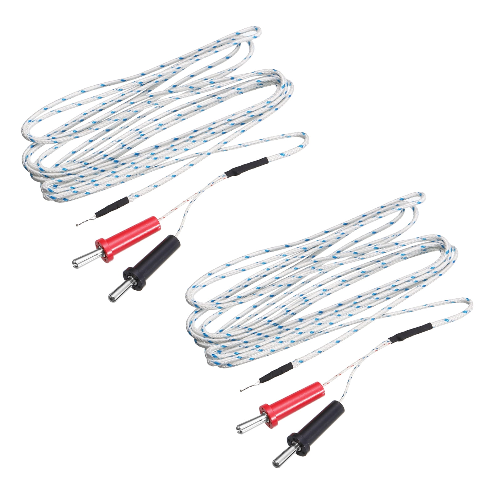 2pcs Banana Plug Male to Male Multimeter Cable Fiberglass 10ft Banana ...