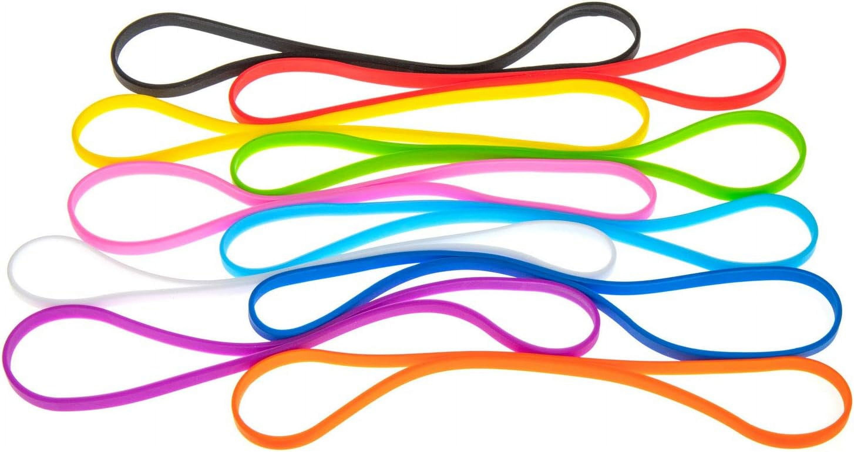 Band 9" x 0.25" 5.73 Inch Diameter 10 Pack Assorted Colorful Small ...