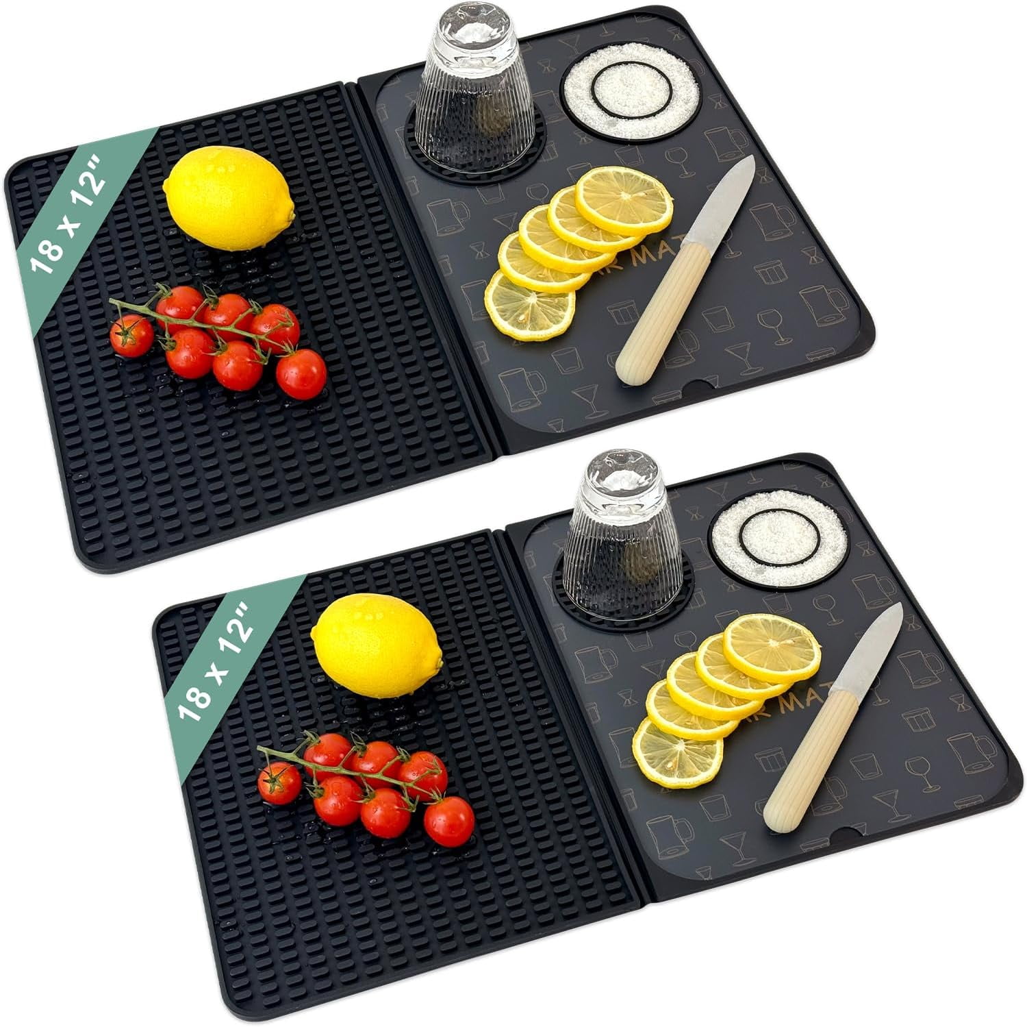 2pcs Bar Mats for Bartending,Home Bar Accessories-Multipurpose Cocktail ...
