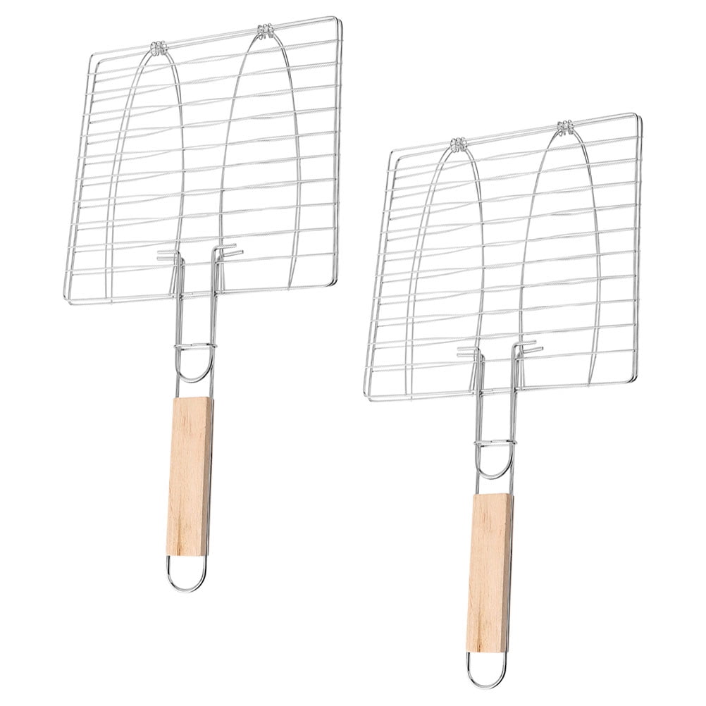 2pcs Barbecue Grill Basket Barbecue Fish Grilling Accessory Roast Fish ...