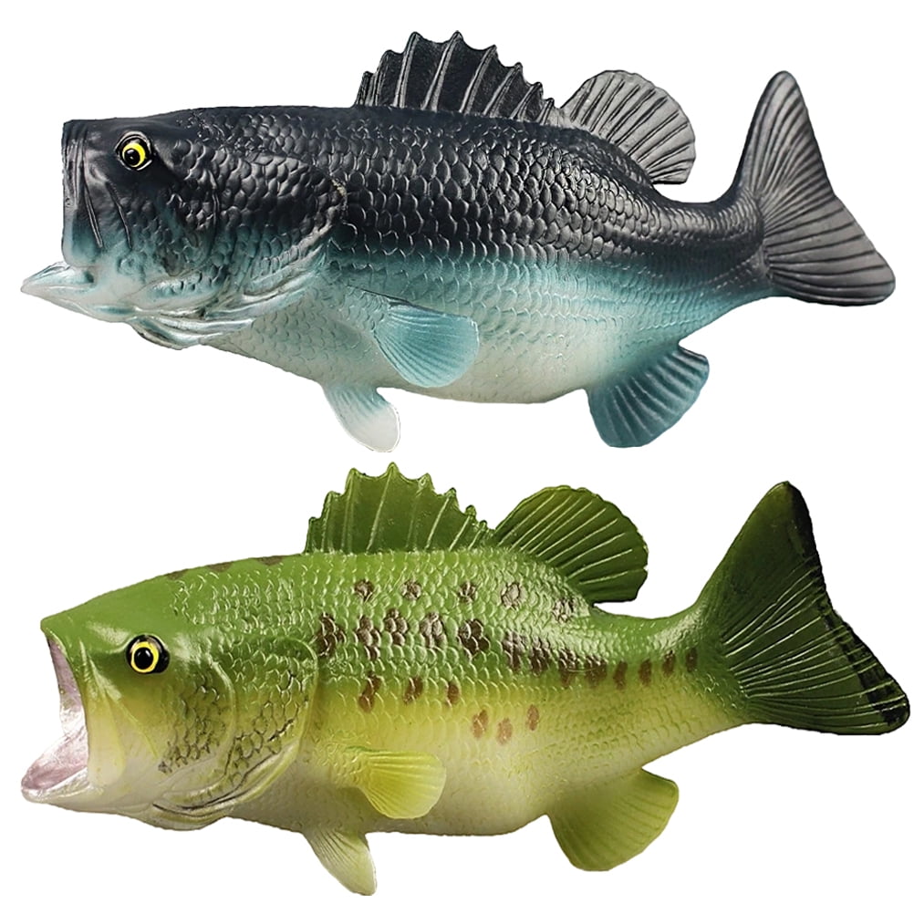 HEMOTON 2pcs Bass Fish Model Large Mouth Fake Fish Simulated Animal ...