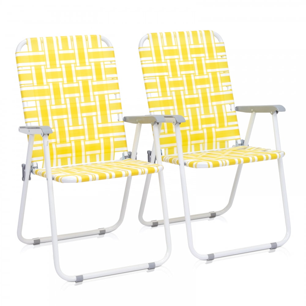 2pcs Beach Chairs Set,Patio Folding Chairs,Bearing 120kg,Outdoor ...