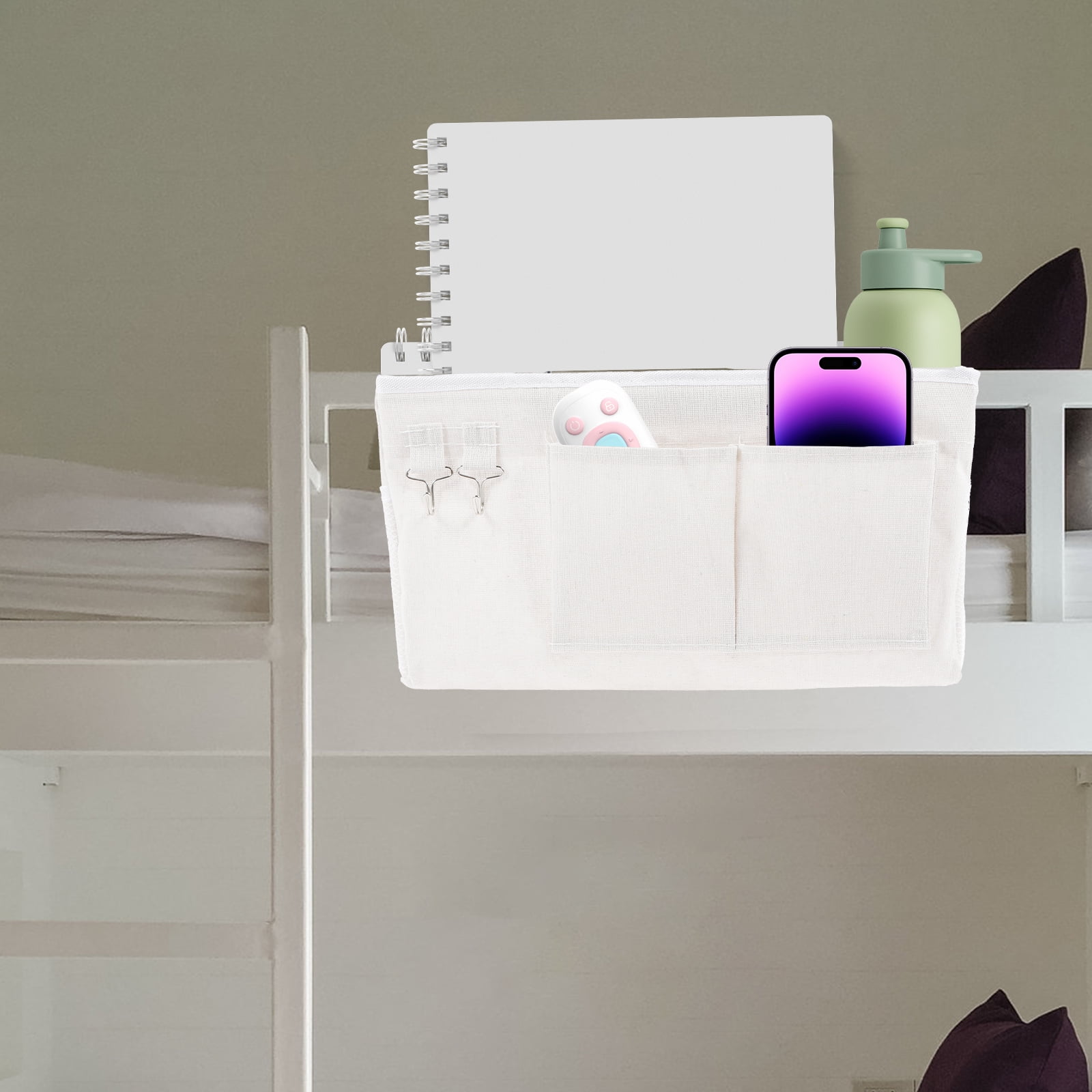 2pcs Bedside Caddy Storage Organizer, Hanging Bag Holder with Pockets ...