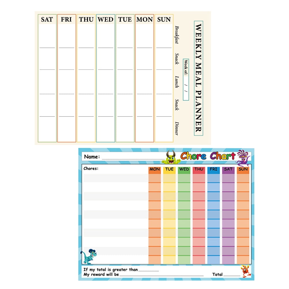 2pcs Behavior Charts Self Adhesive Dry Erase Whiteboard Chart Kids ...