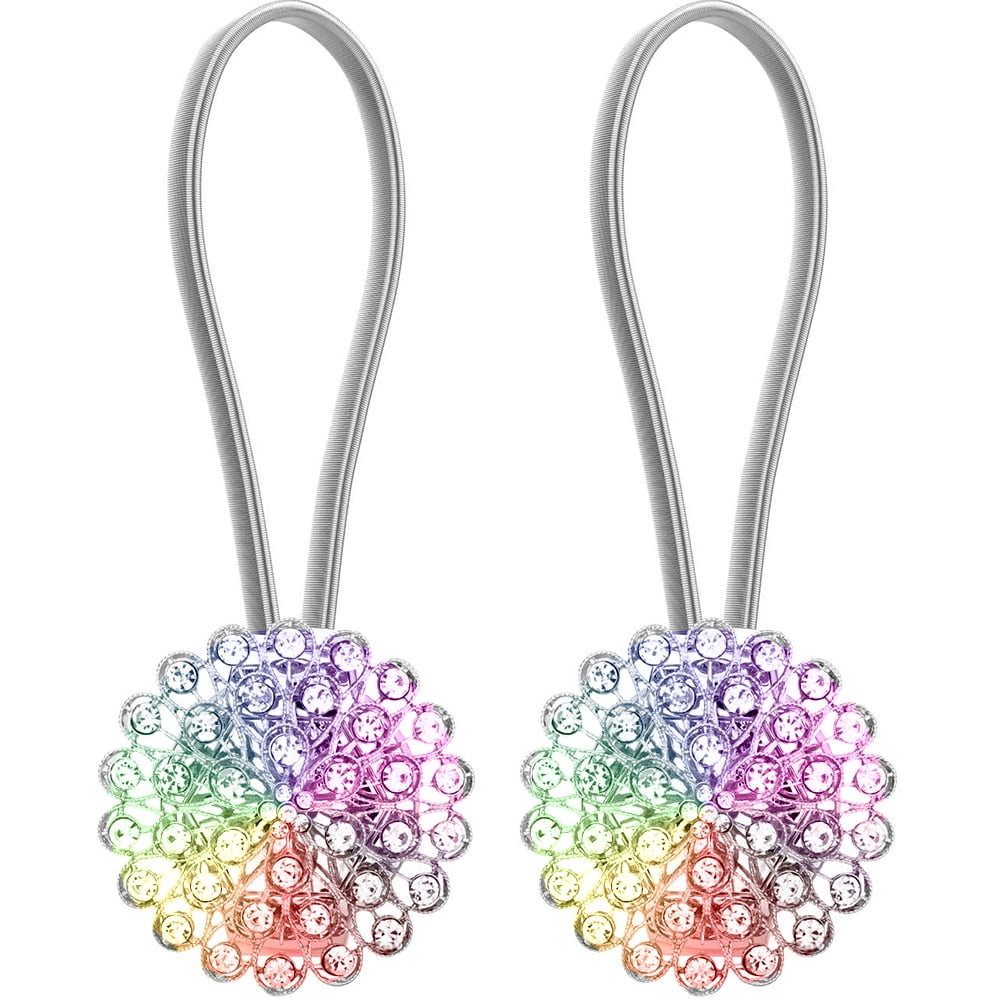 2pcs Big Crystal Curtain Magnetic Tieback Flower Curtain Clips Buckle ...