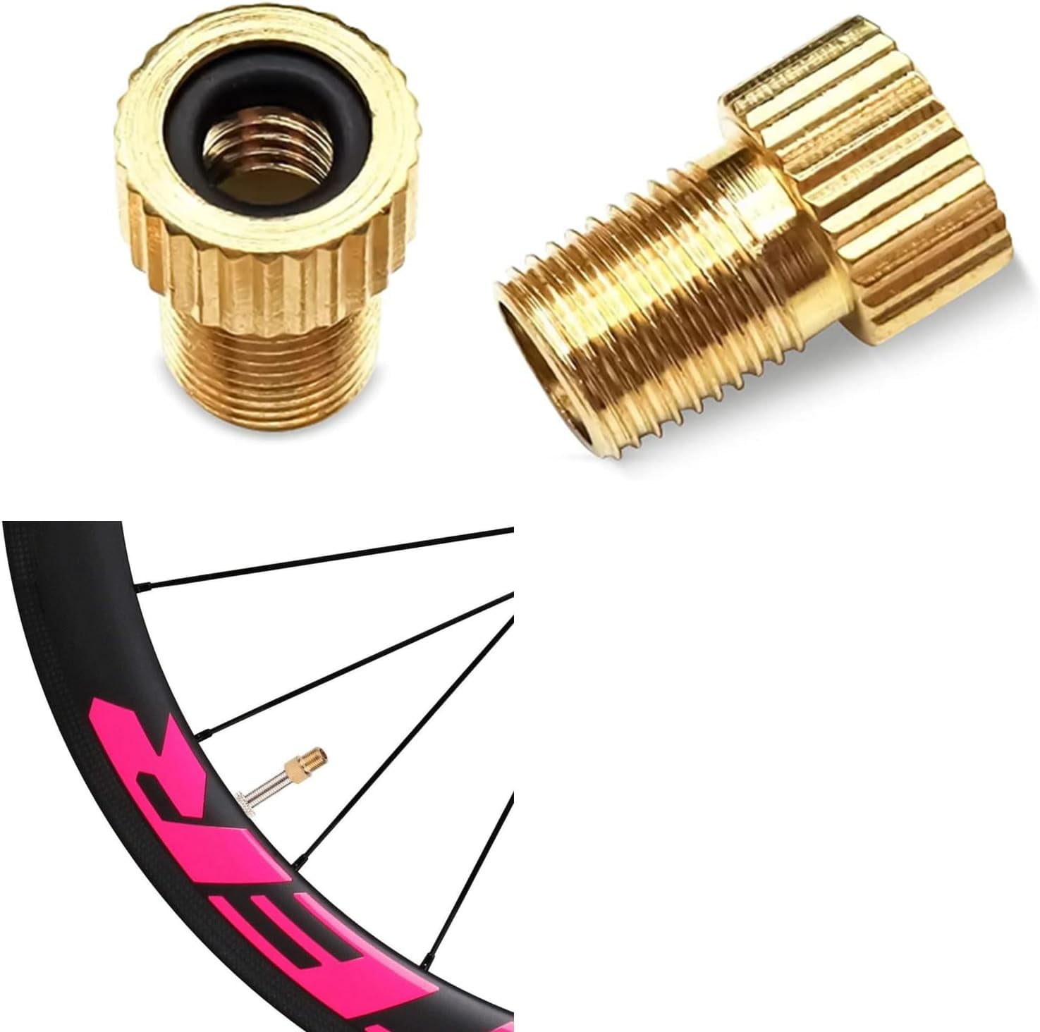 2pcs Bike Bicycle Pump Adapter Valve Copper Adapter,Bike Pump Adapter ...