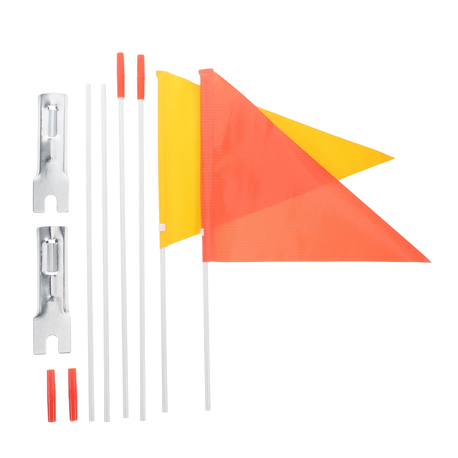 2pcs Bike Flags With Pole High Visibility Cycling Fiberglass Flags Pole Safety Flags With ...