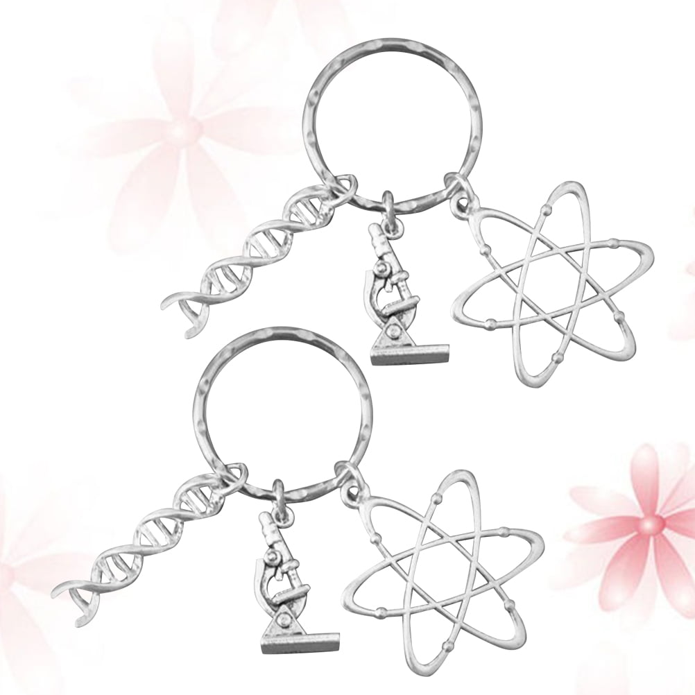 2pcs Biology Theme Keychains Creative Key Holder Funny Key Ring Key ...