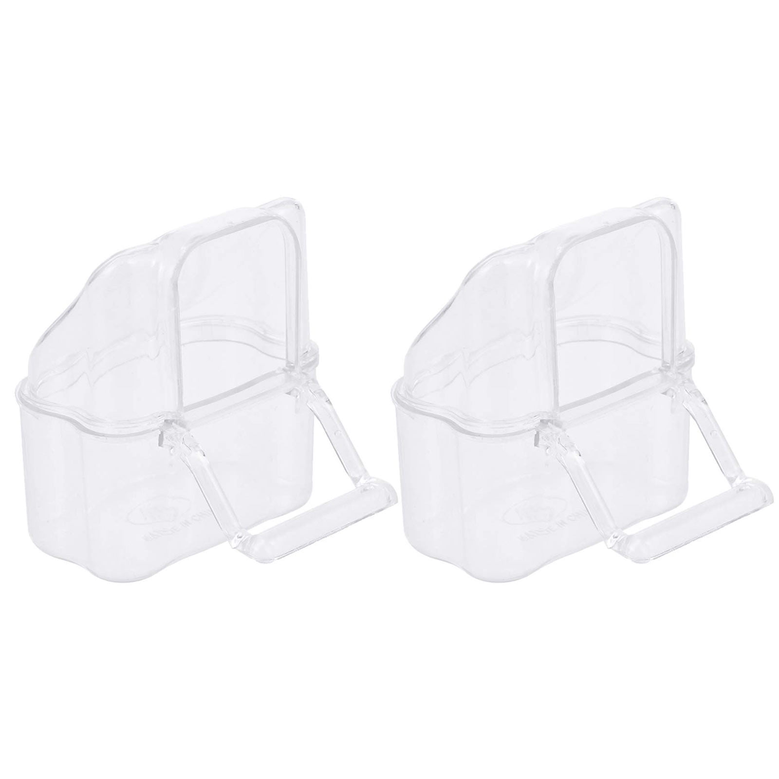 2pcs Bird Cage Cups Bird Feeder Feeding Bowls Hanging Parrot Feeders ...