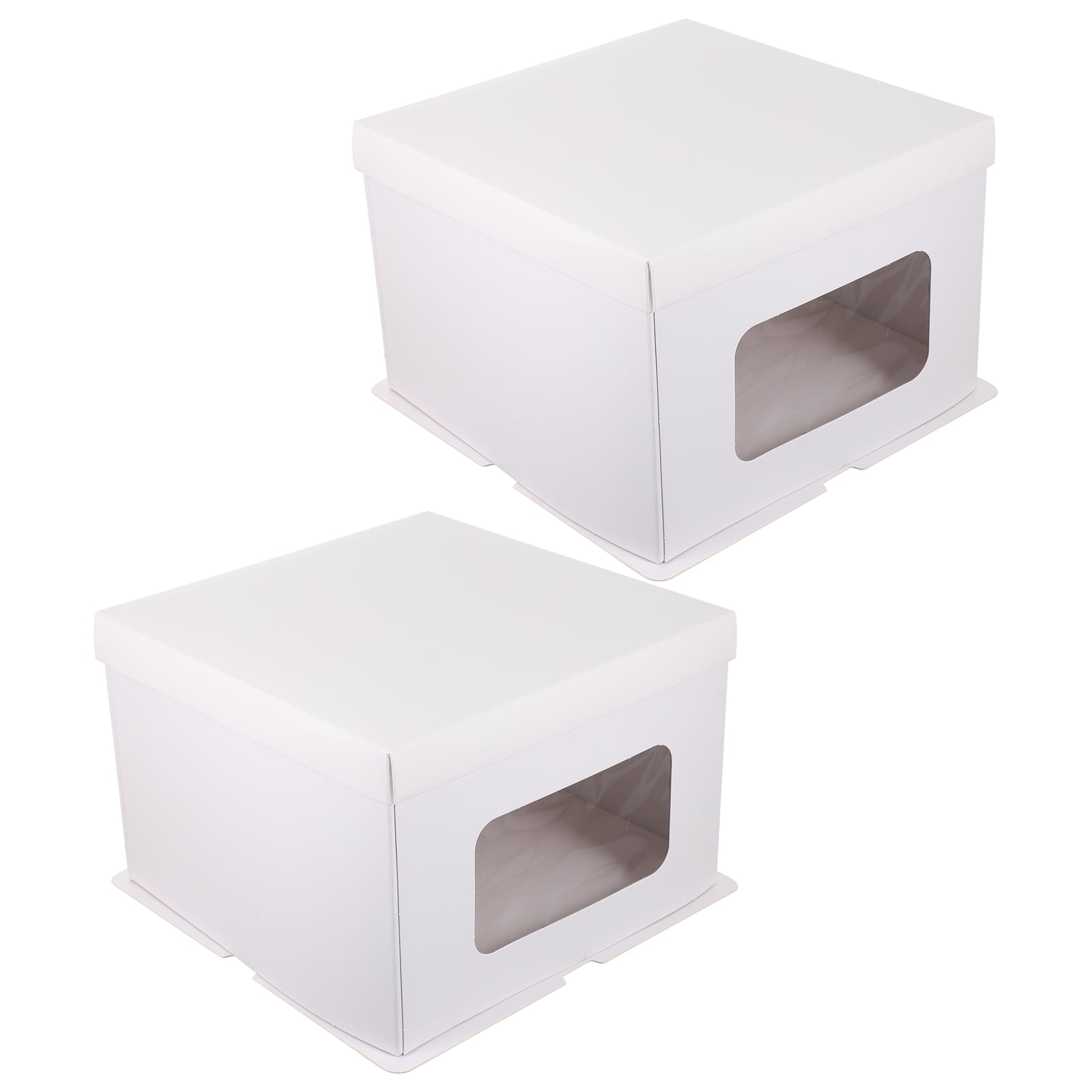 FELTECHELECTR Bakery Box With Window White 2Pack 10.2X10.2X7.1In For ...