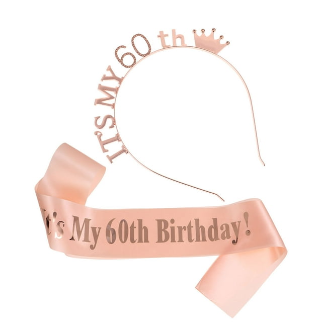 2pcs Birthday Sash And Tiara 60th Birthday Rhinestone Tiara Birthday Party Sash Favors Photo ...