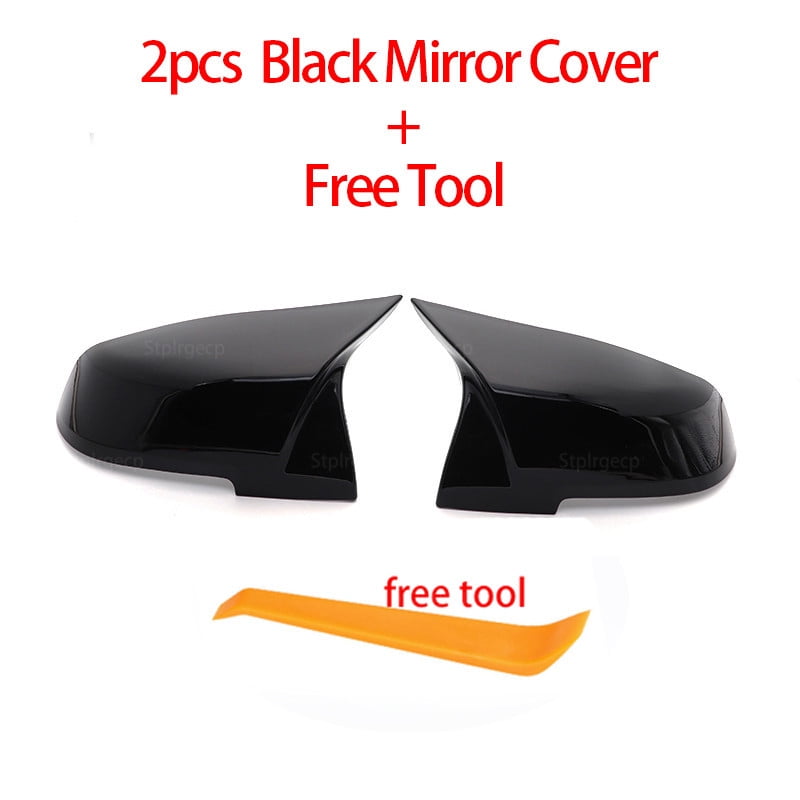 2pcs Black-2x Real Carbon Fiber Side Case M Style Car Rearview Mirror ...