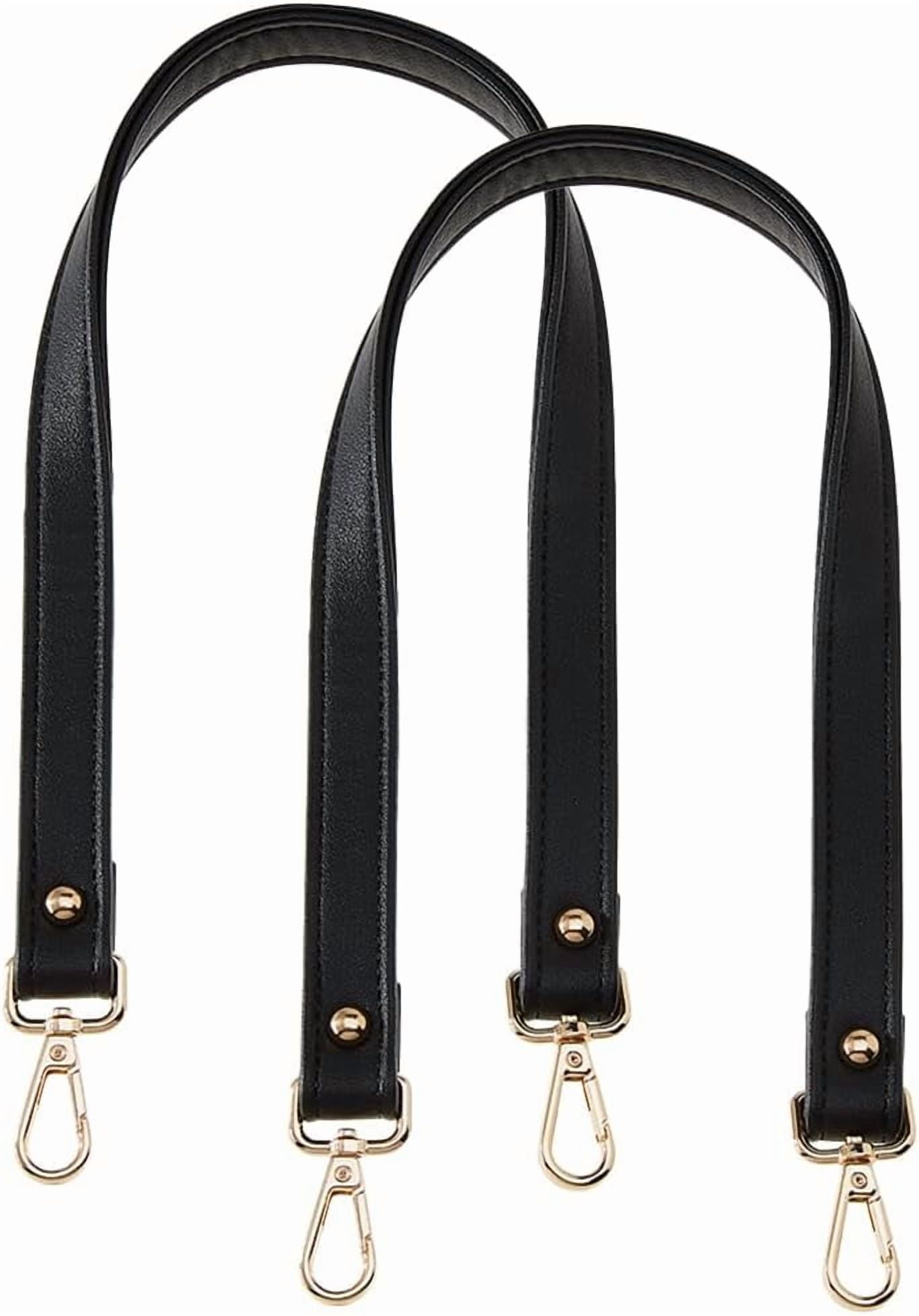 2pcs Black Leather Bag Strap 60cm Replacement Handle Shoulder Strap ...