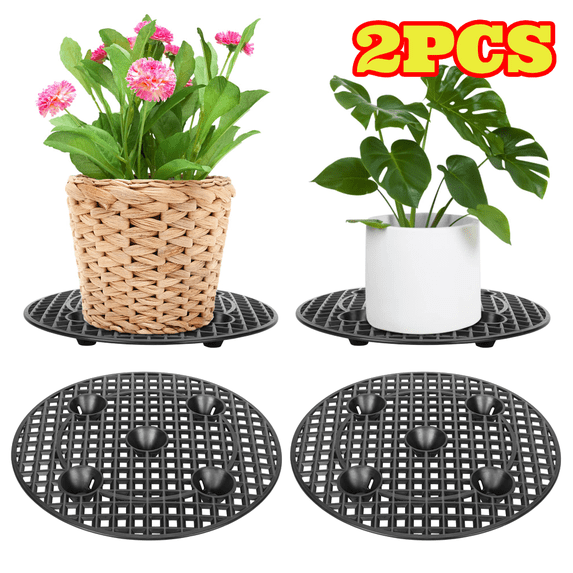 2pcs Black Plant Riser, 12 inch Heavy Duty Plant Stand for Avoiding Rot ...