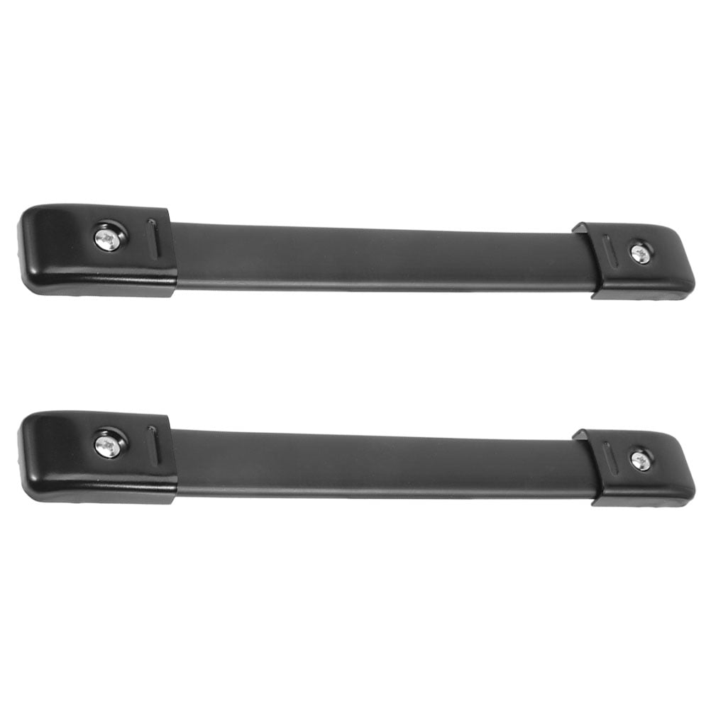 2pcs Black Rubber Handles Metal End Caps and Screws for Speaker ...