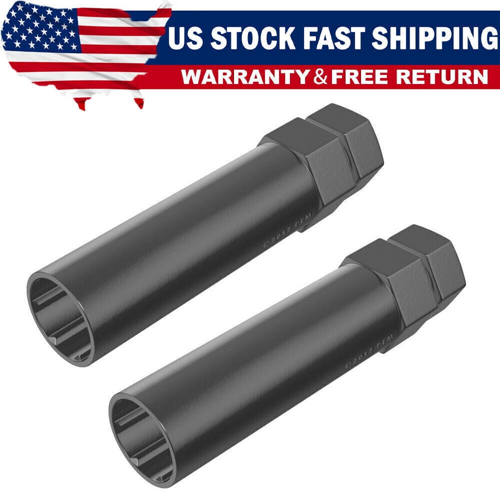 2pcs Black Socket Key Tool For 7 Spline Lug Nuts 19mm 3 4 21mm 13