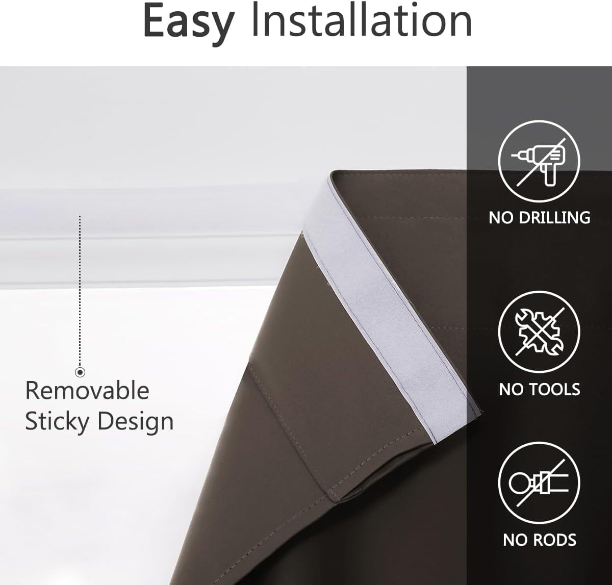 2pcs Blackout Curtains Privacy Curtains 63 Inch Length Window Curtains ...