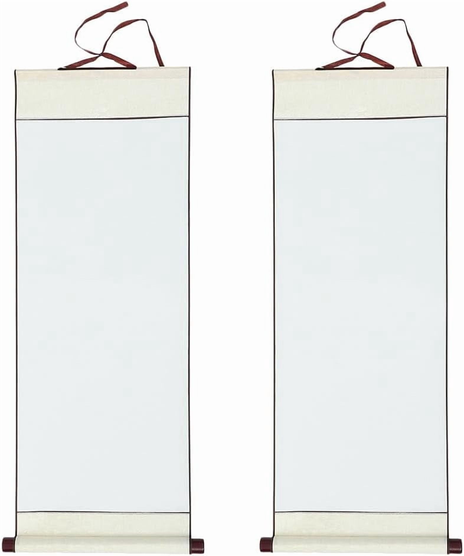 2pcs Blank Hanging Scroll Calligraphy Wall Mounting Scrolls for Sumie ...