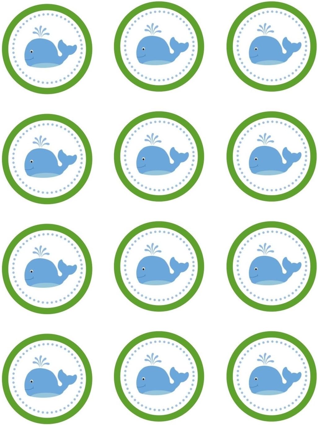 2pcs Blue Baby Whales Edible Cupcake Toppers Decoration - Walmart.com