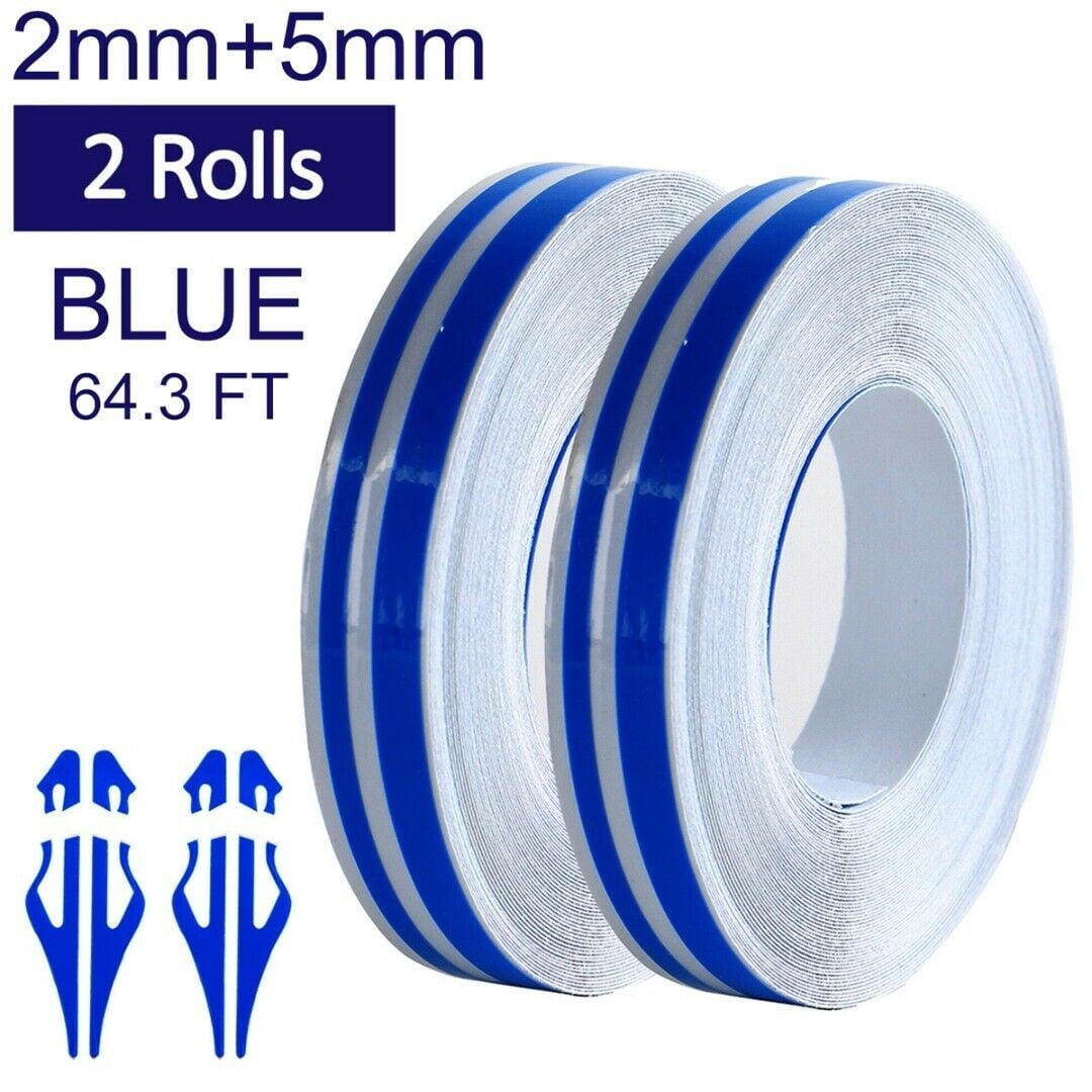 2pcs Blue Pin Striping Stripe Vinyl Tape Decals Stickers For Car ...
