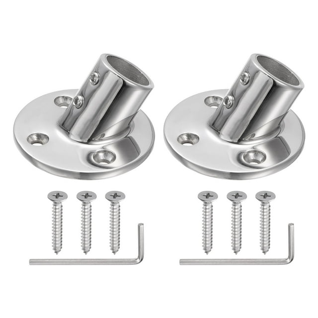 2pcs Boat Hand Rail Fittings 60 Degree 7/8" Round Boat Hand Rail Base ...