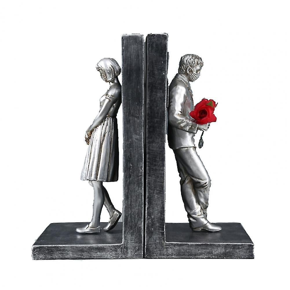 2pcs Bookends Resin Banksy Book Ends Bookshelf 3d Figure Mold Books End ...