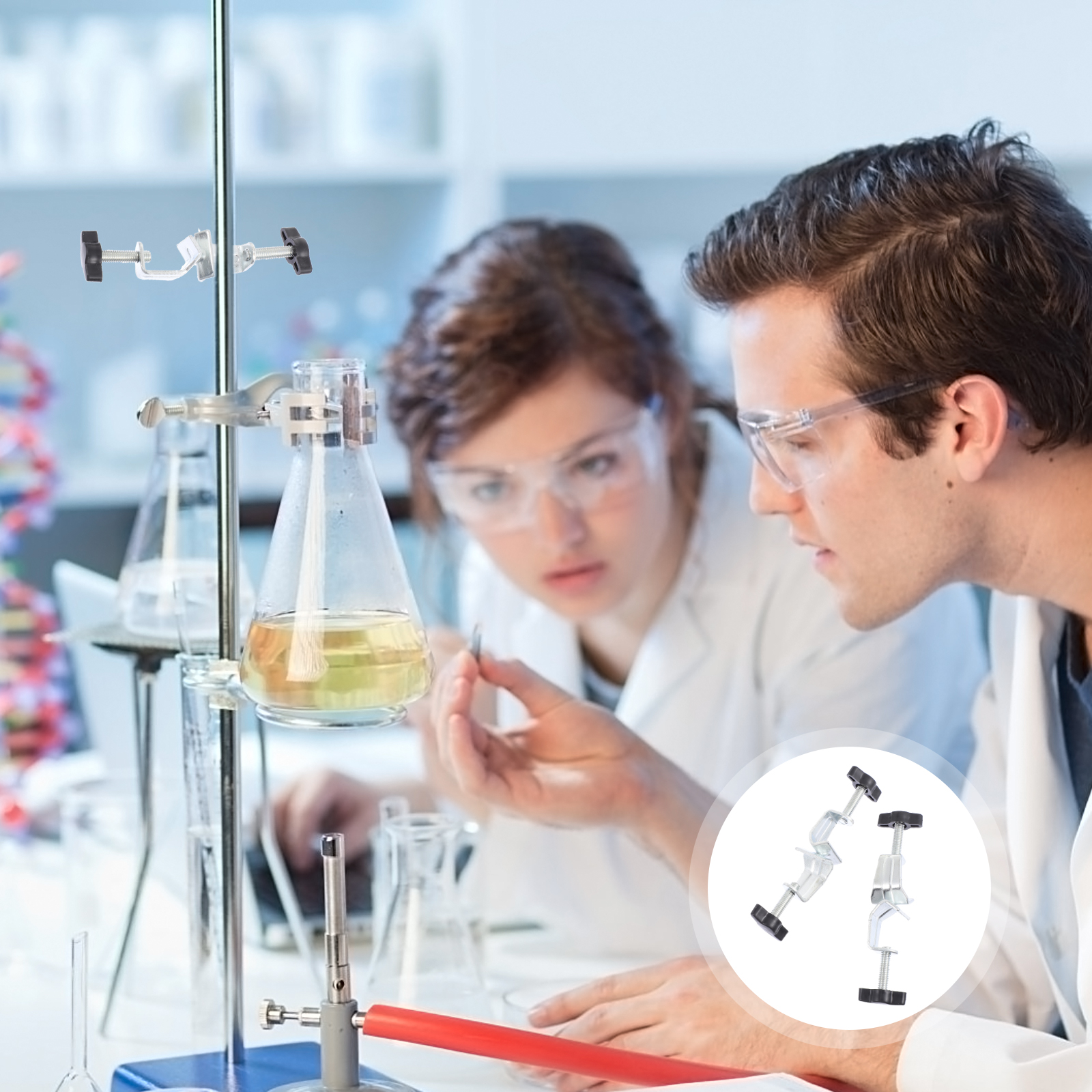 2pcs Bosshead Clamp Holder Adjustable Laboratory Heavy Duty Stand Clamp ...