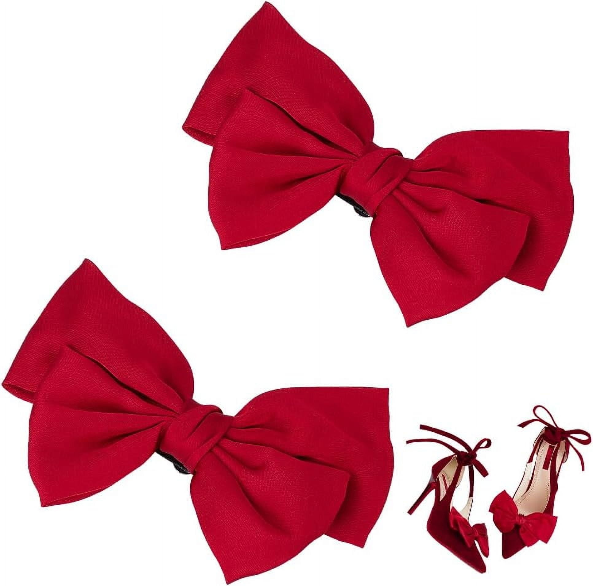 2pcs Bow Shoe Clips Satin Shoes Buckle Removable Shoe Clips Elegant ...
